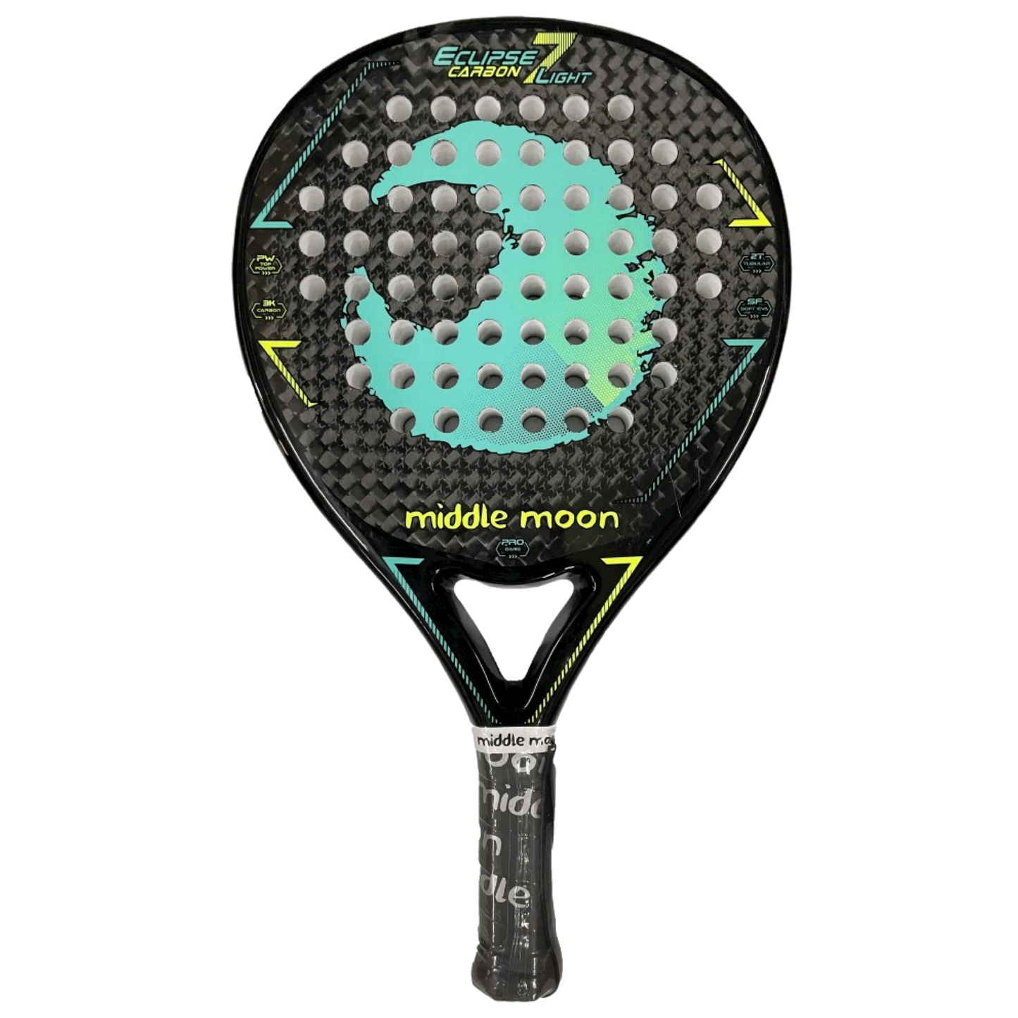 PADEL RACKET MIDDLE MOON ECLIPSE 7 CARBON ROUGH LIGHT – GCC PADEL